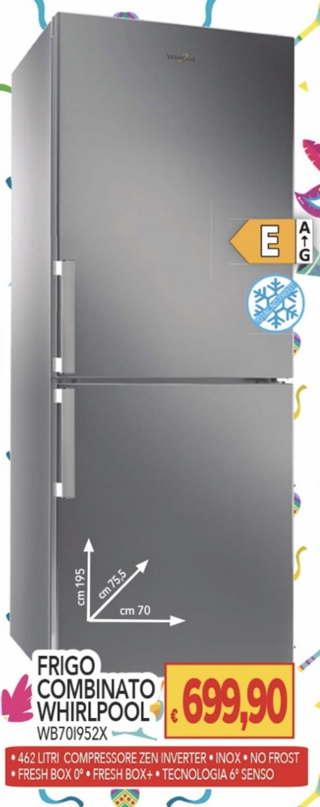 FRIGO WHIRLPOOL WB70I952X INOX